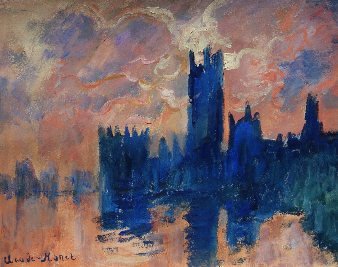 Fine Impressionist Sunset Oil Painting After Claude Monet - Etsy