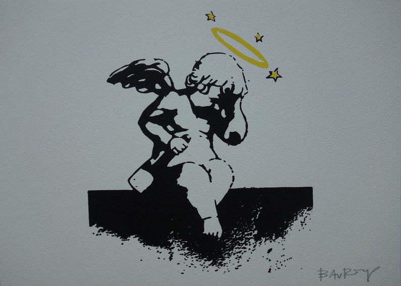 Limited Edition Pop Art Graffiti Cherub Angel Silkscreen Serigraph ...