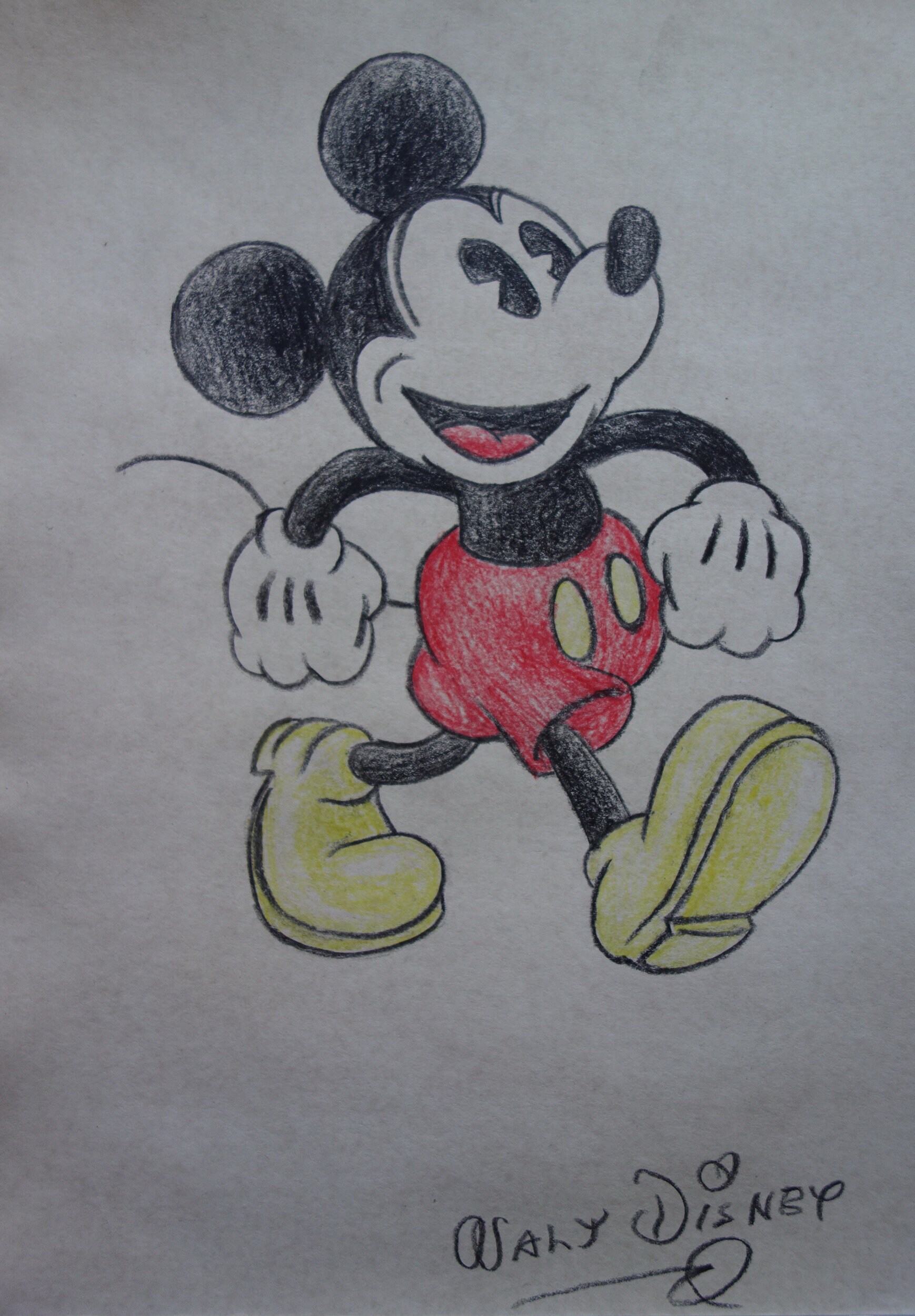 Vintage cartoon Walt Disney Mickey Mouse study drawing | Etsy