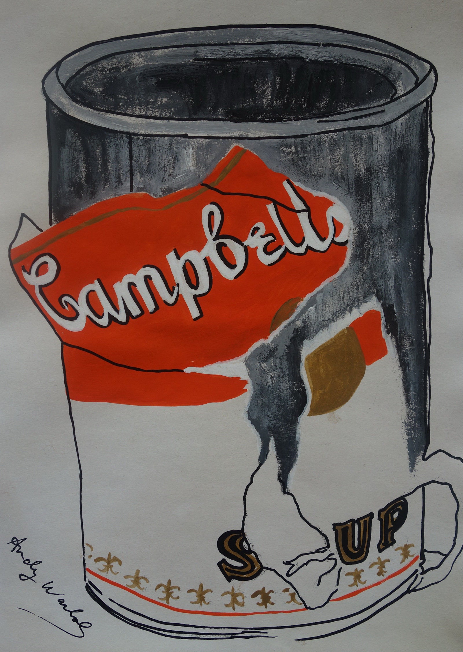 Fine unique Pop Art painting Campbells Soup Can signed | Etsy