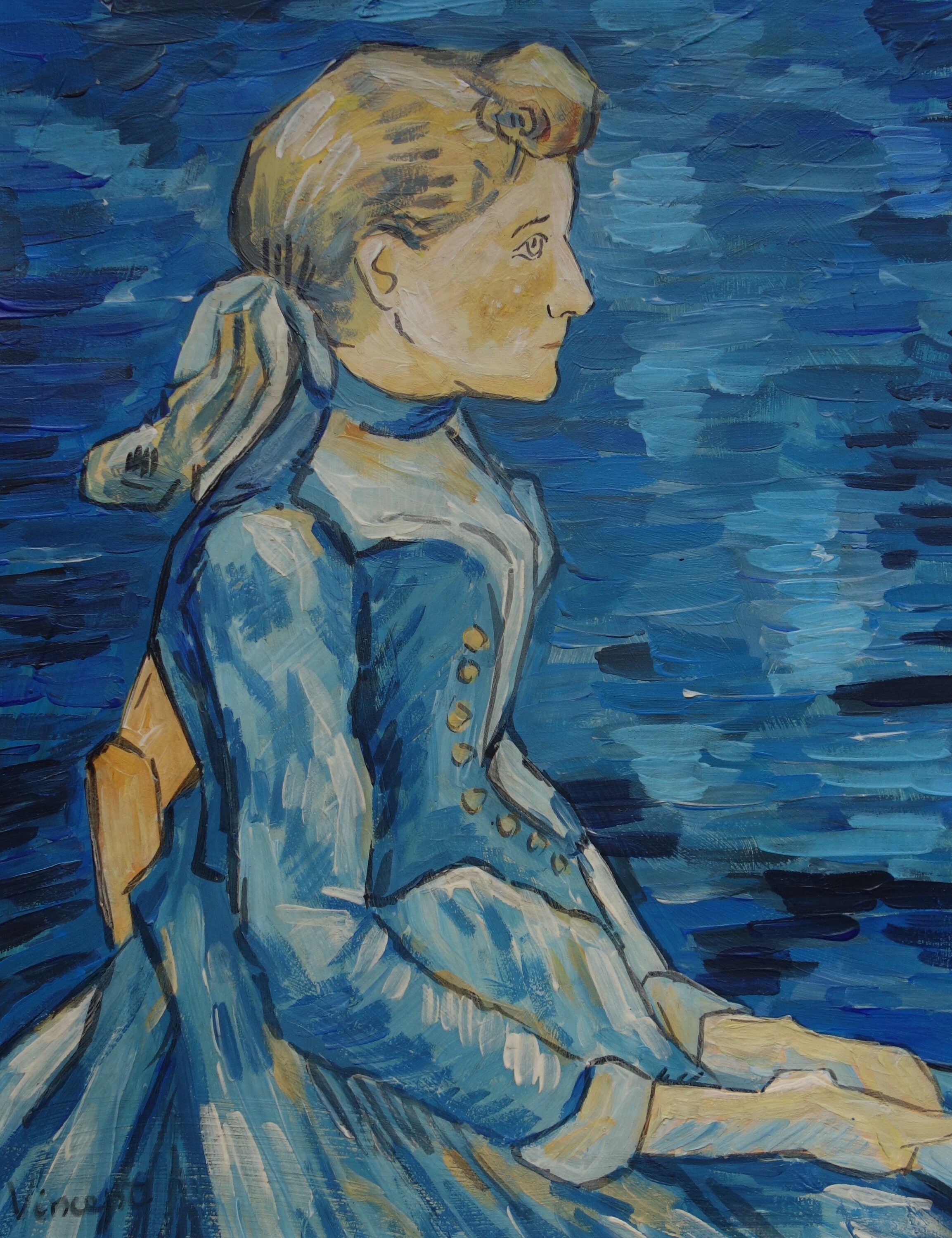 Fine Post Impressionist, Oil Painting – Portrait of a Woman, Signed ...