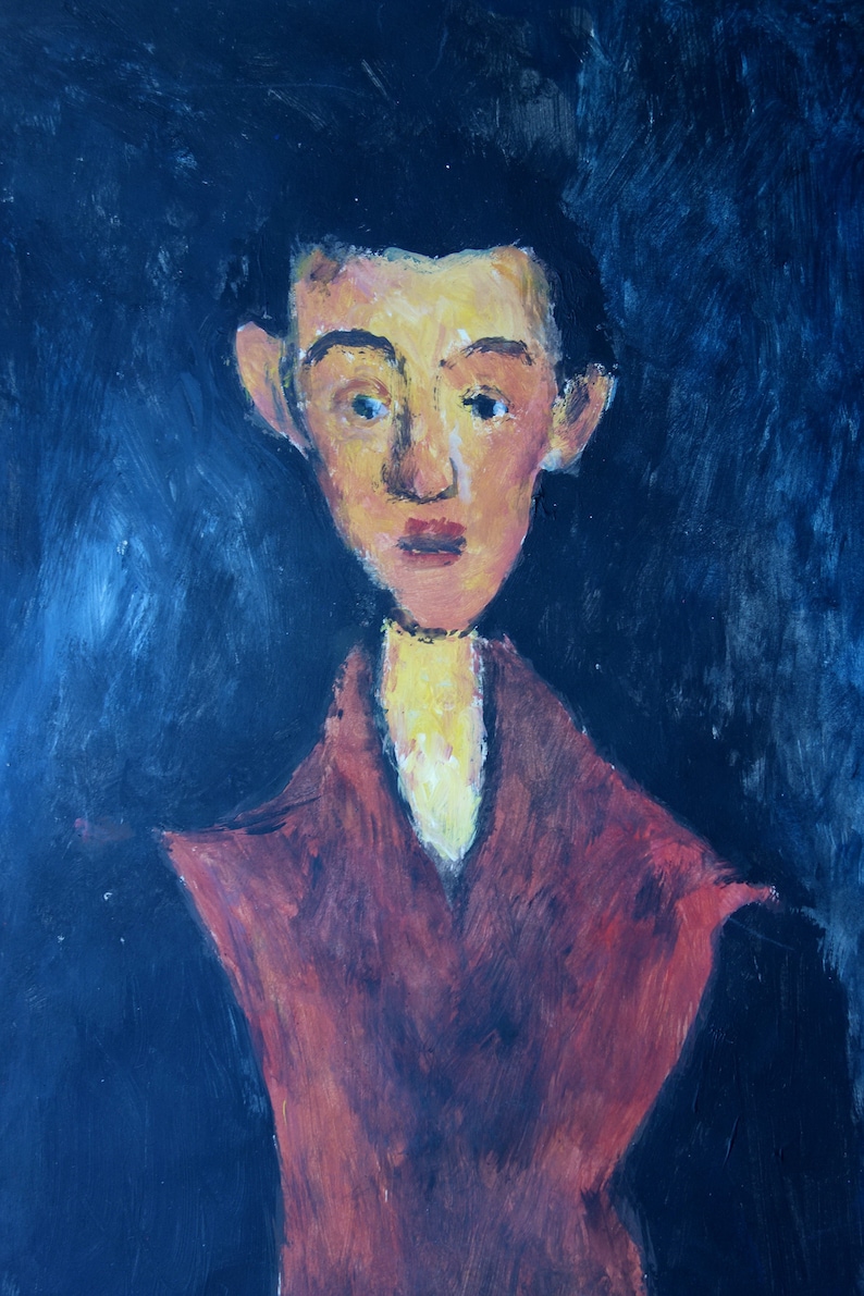 Early Expressionist, Original Oil Painting, Portrait, Signed - Etsy