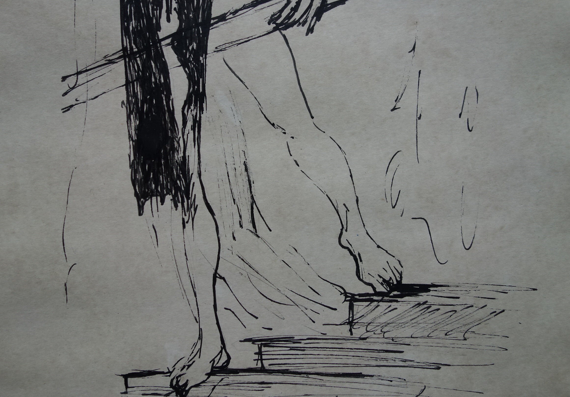 Fine Art Ink Drawing Surreal Figure Marked & Signed | Etsy