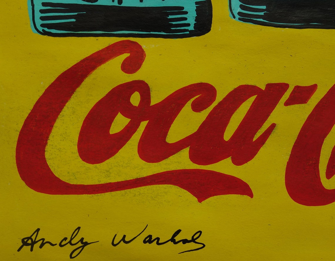 Fine Unique Pop Art Painting Coca-cola Bottles Signed Andy | Etsy