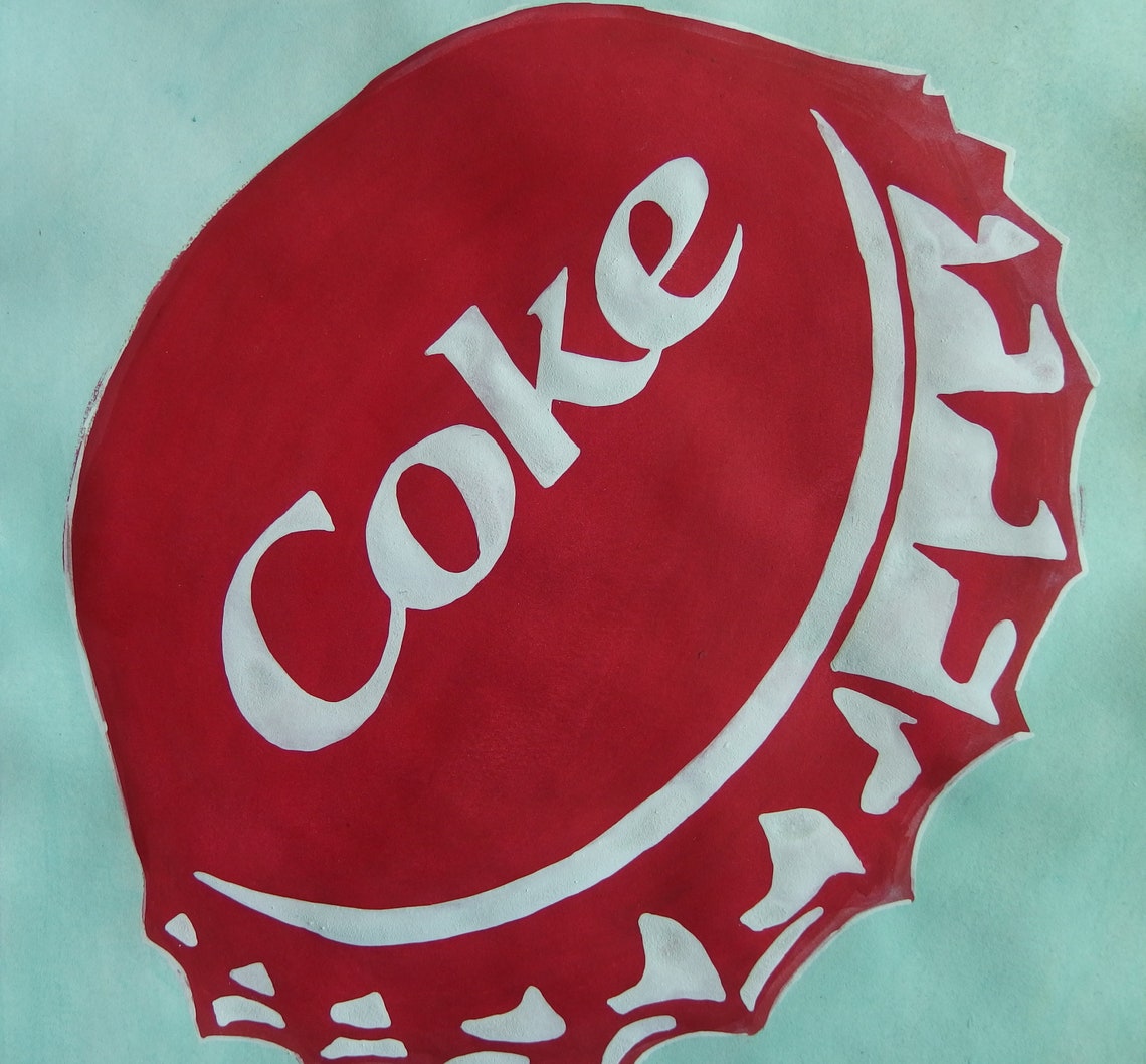 Fine Unique Pop Art Painting Coca-cola Lid, Signed, Andy Warhol - Etsy