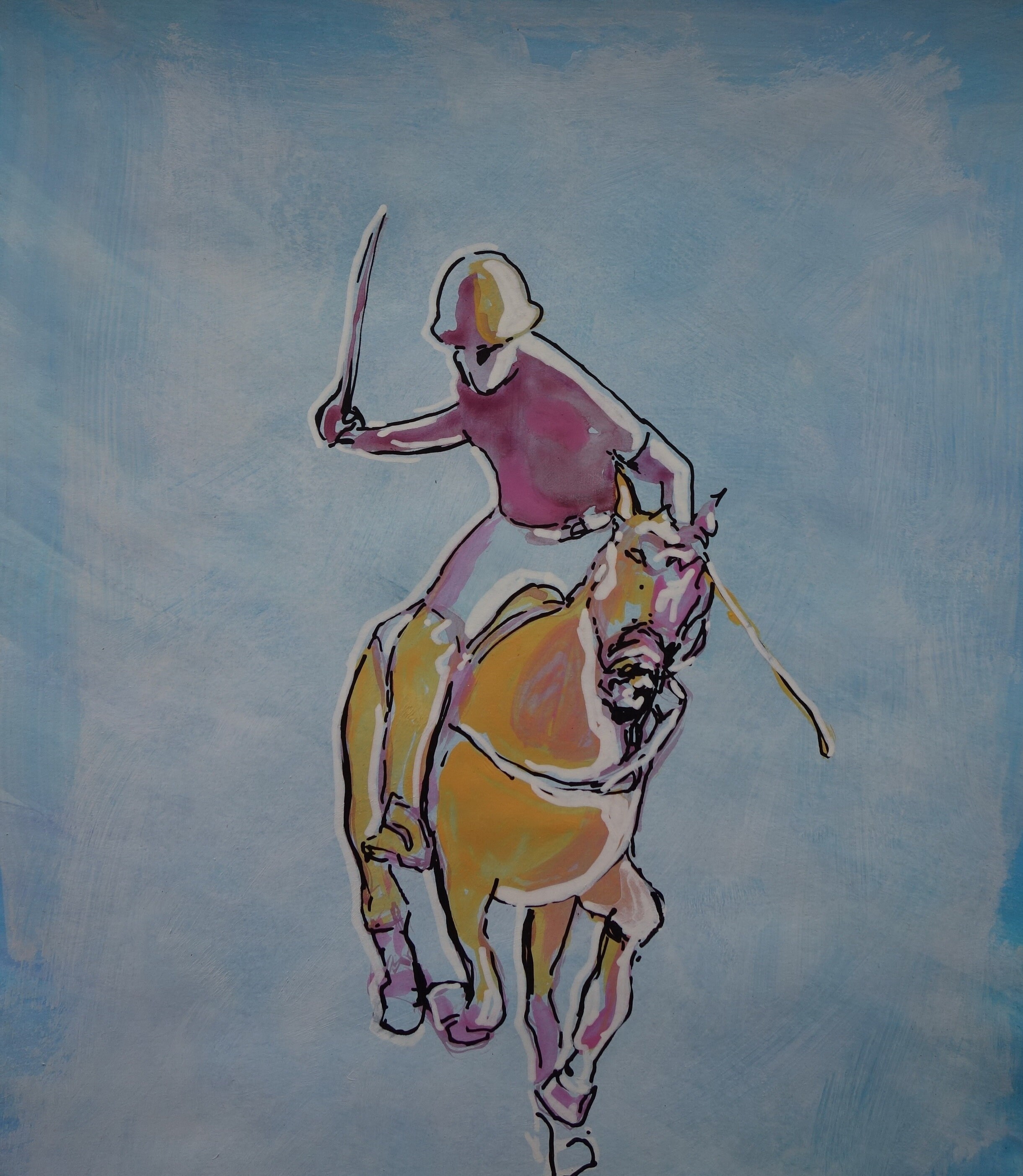 Fine Unique Pop Art Painting Polo Player Signed Andy | Etsy