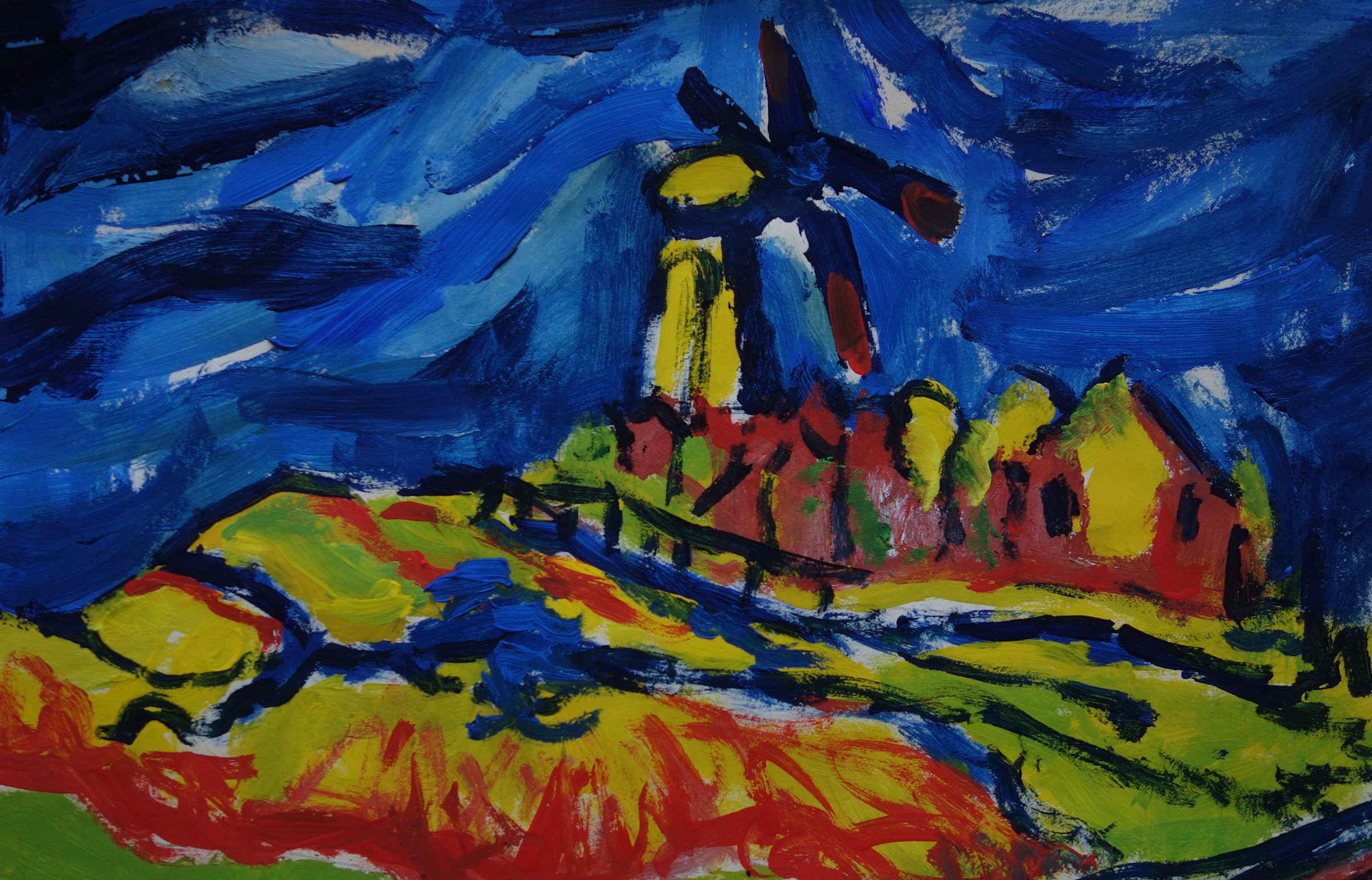 Early German Expressionism Original Oil Landscape Painting, Signed ...