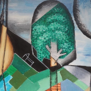 Fine French Cubism Picasso Era Original Nature Landscape Painting ...