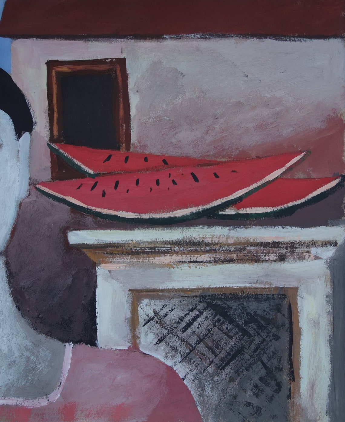 Fine Mexican art Abstract Modernism painting portrait | Etsy