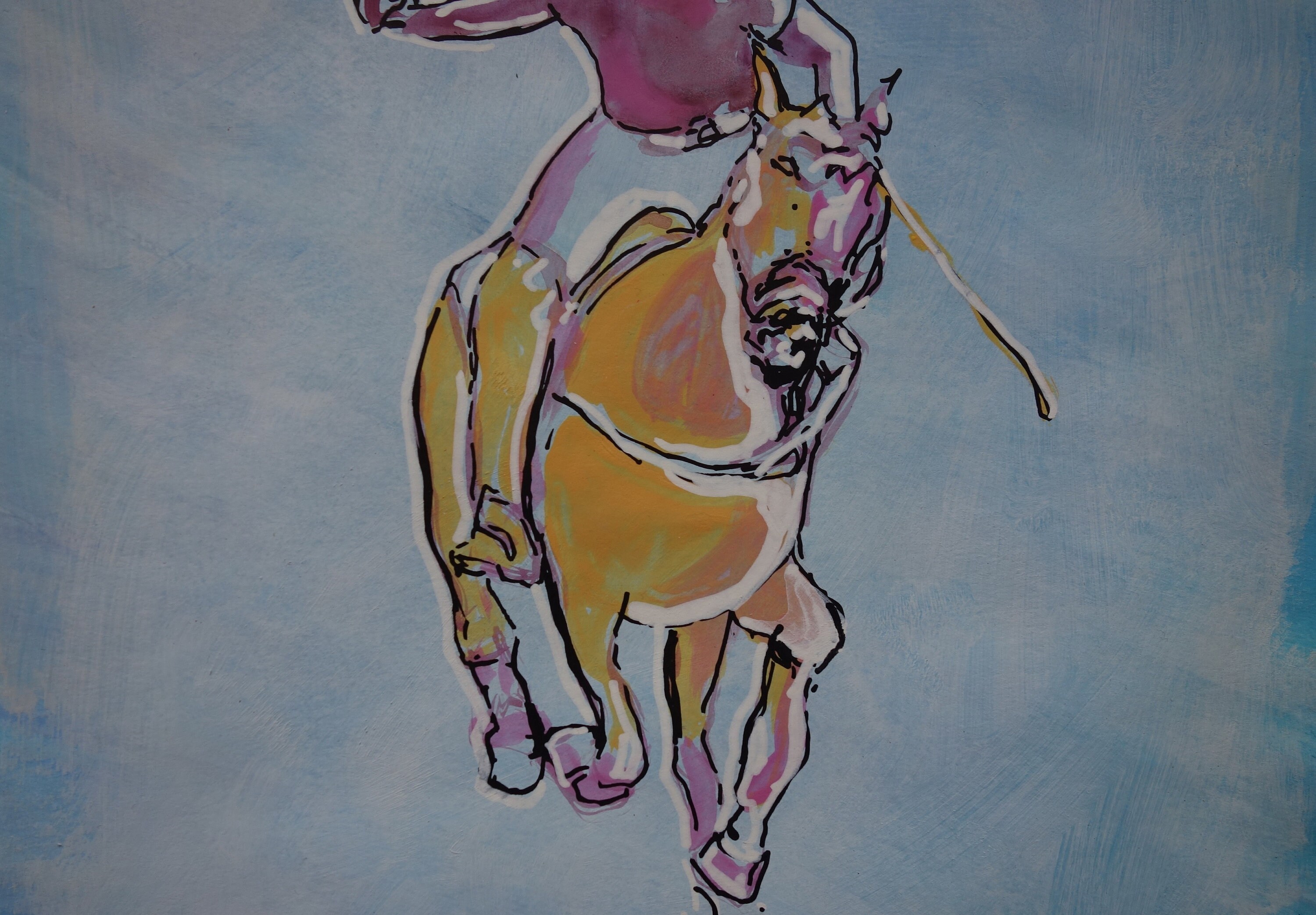 Fine Unique Pop Art Painting Polo Player Signed Andy | Etsy