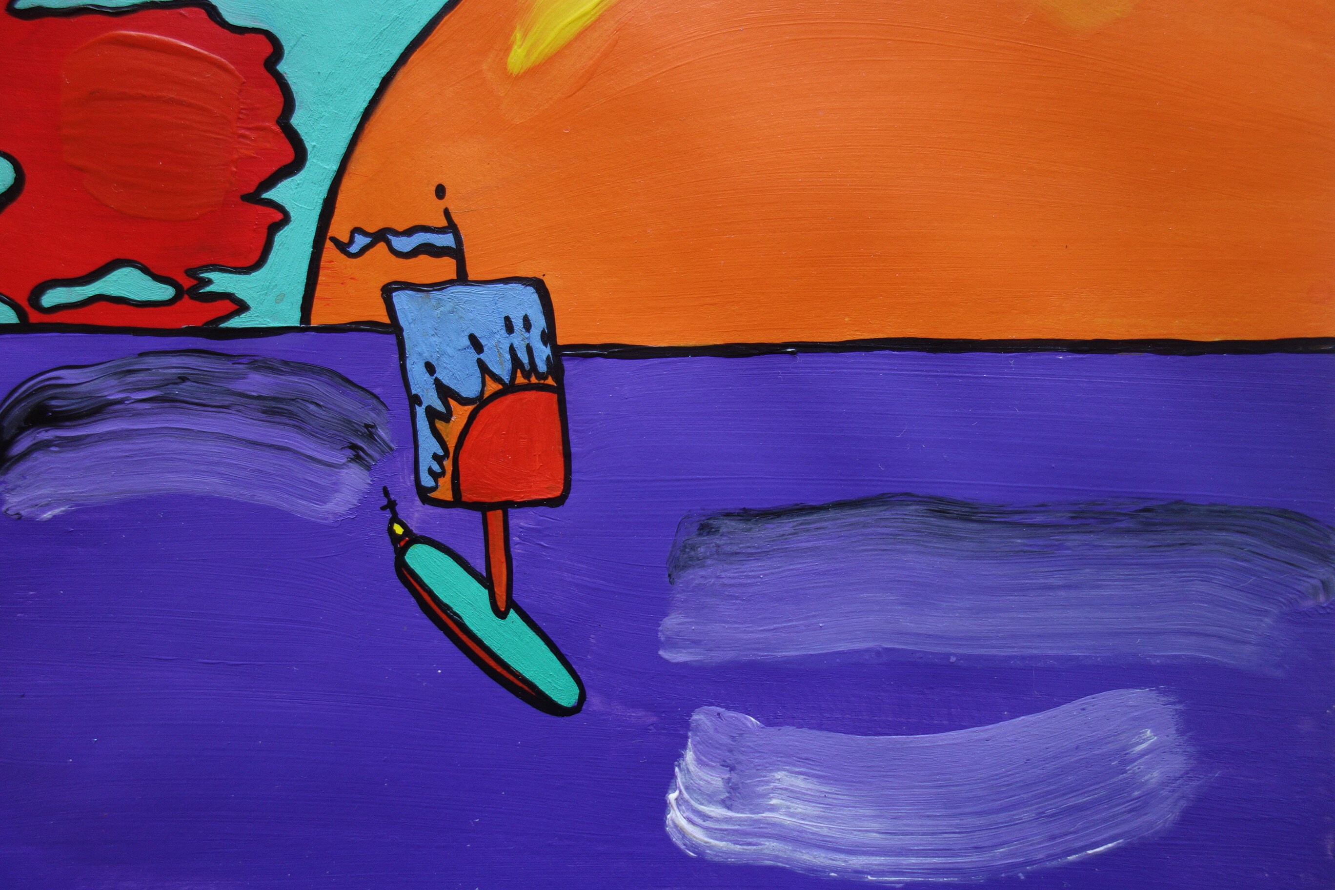 Exceptional POP ART Unique Landscape Painting, Signed & Stamped, Peter ...