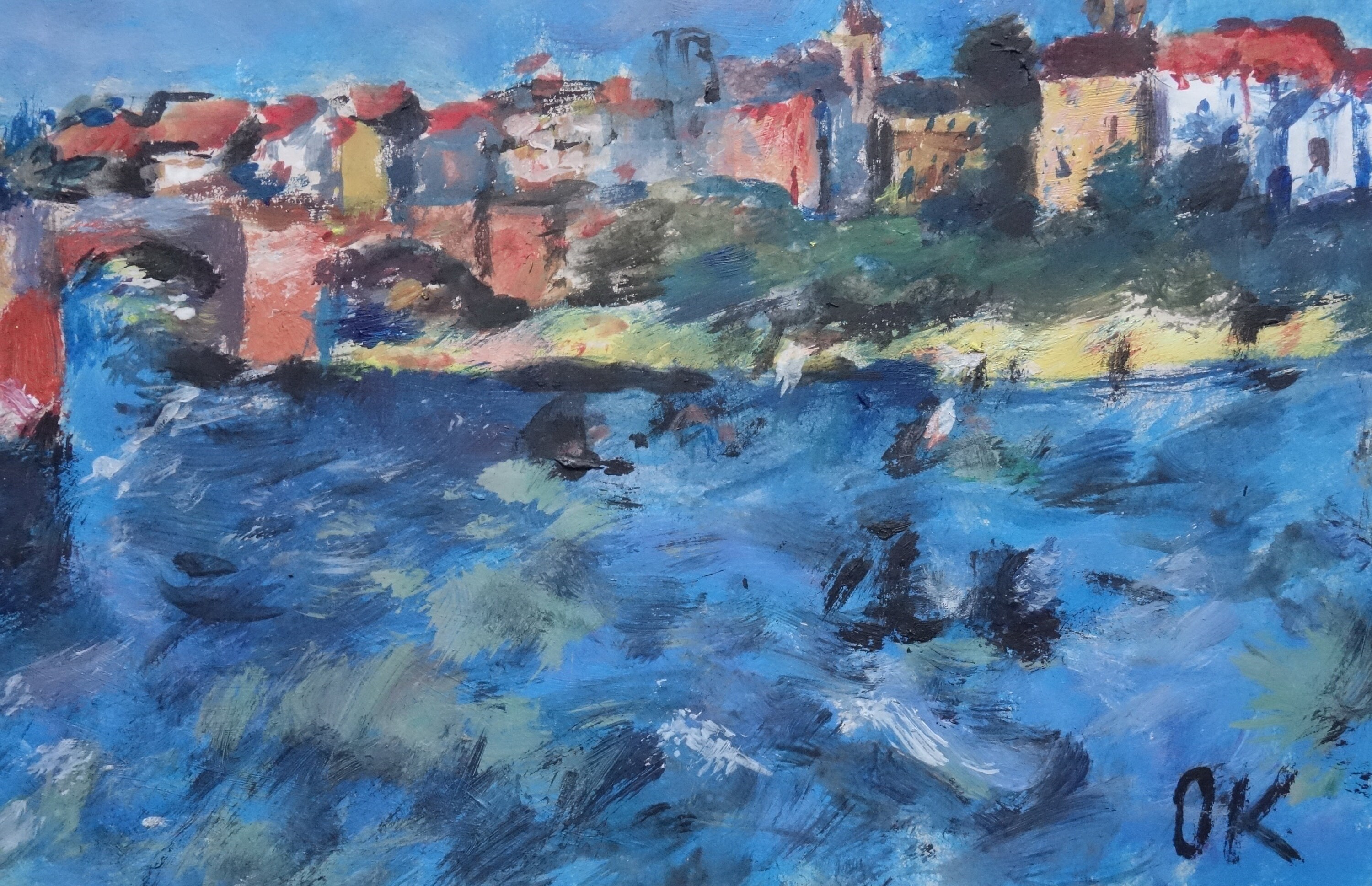 Fine Art, Rare Expressionist Painting Landscape, Signed & Marked, Klimt ...