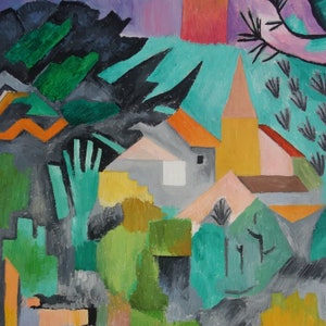 Fine French Cubism Picasso Era Original Nature Landscape Painting ...