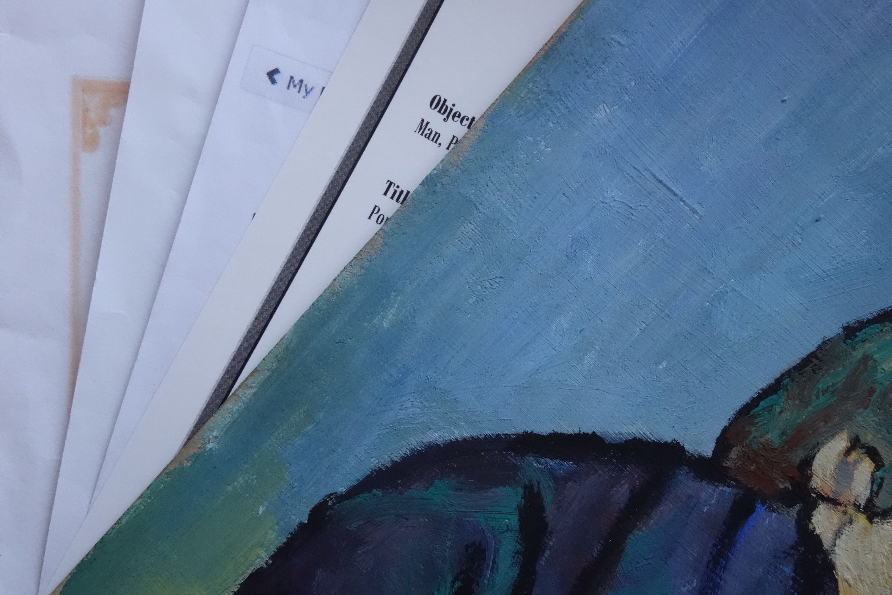 Fine Art Rare Cubist Painting Man Blue Period Signed | Etsy