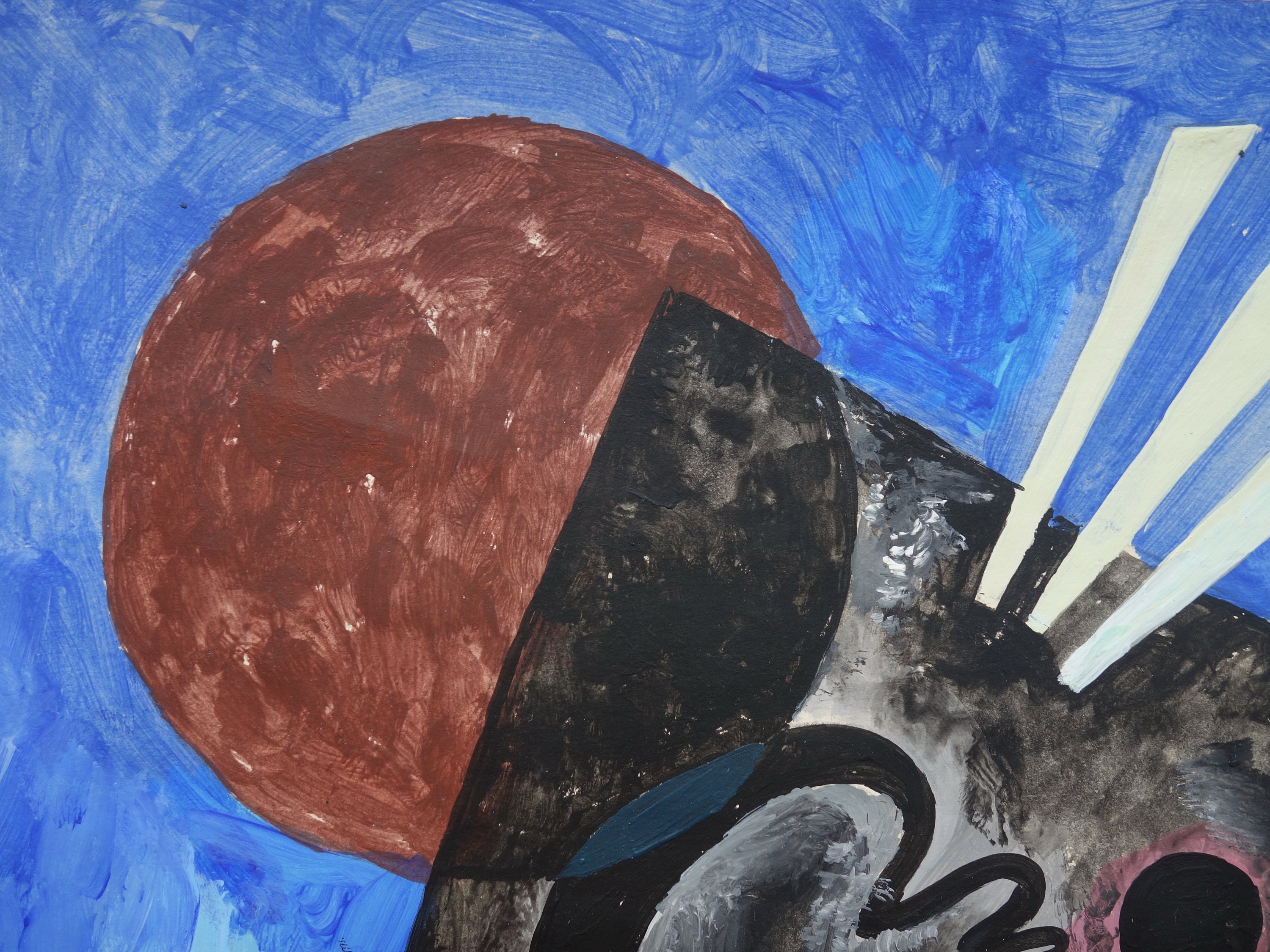 Fine Abstract Composition Unique Painting Marked Signed - Etsy