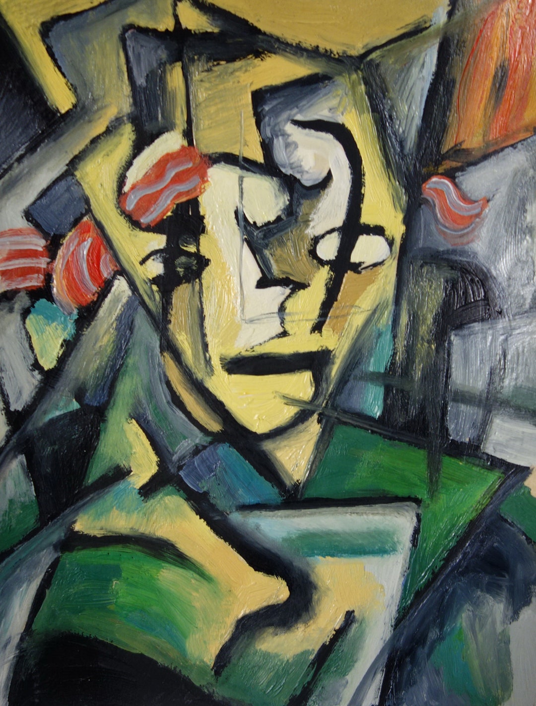 Fine Large Cubist Portrait Painting - Etsy