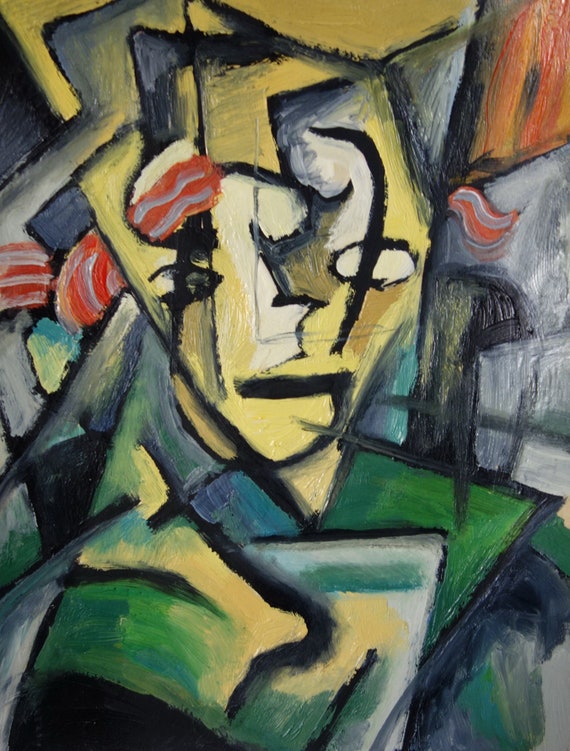 Fine Large Cubist Portrait Painting - Etsy
