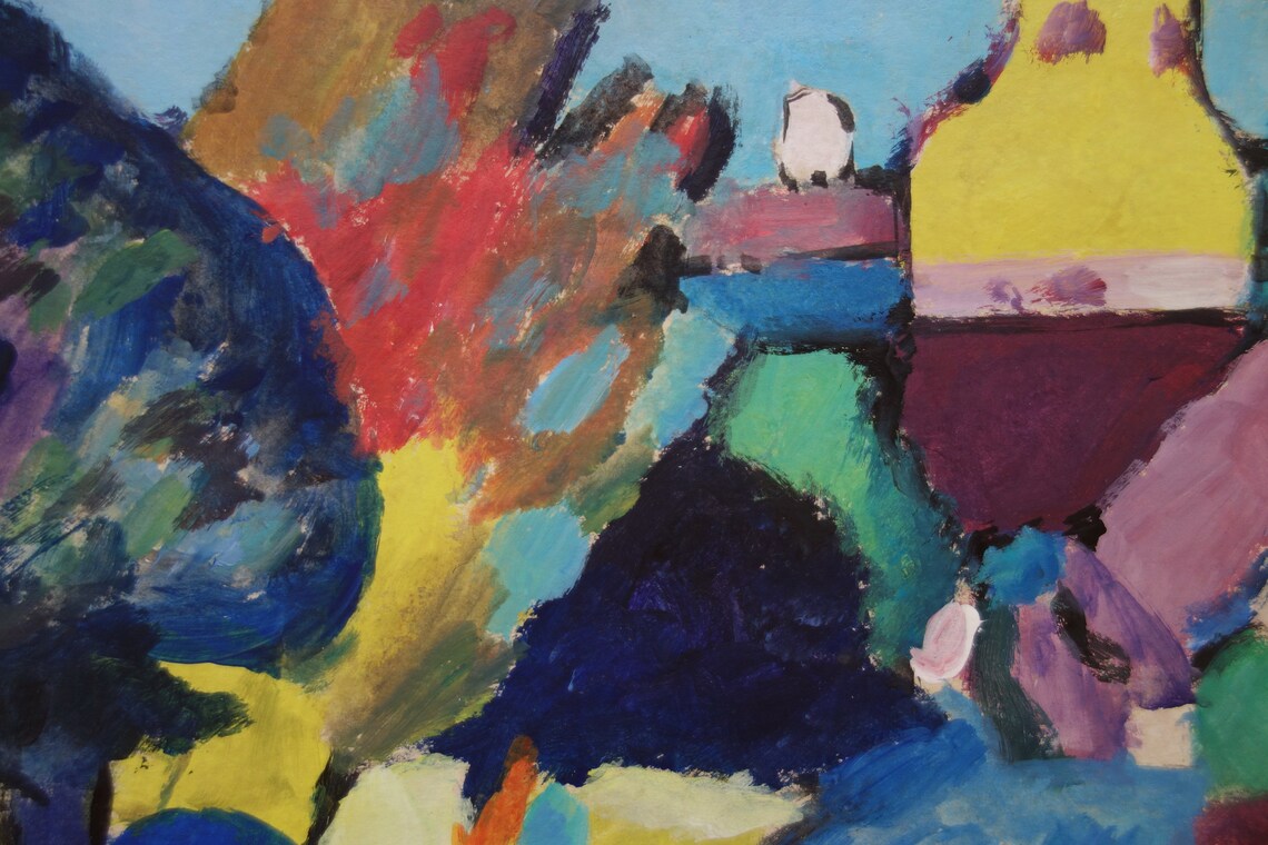 Fine Art Rare Early Abstract Painting Landscape Signed - Etsy