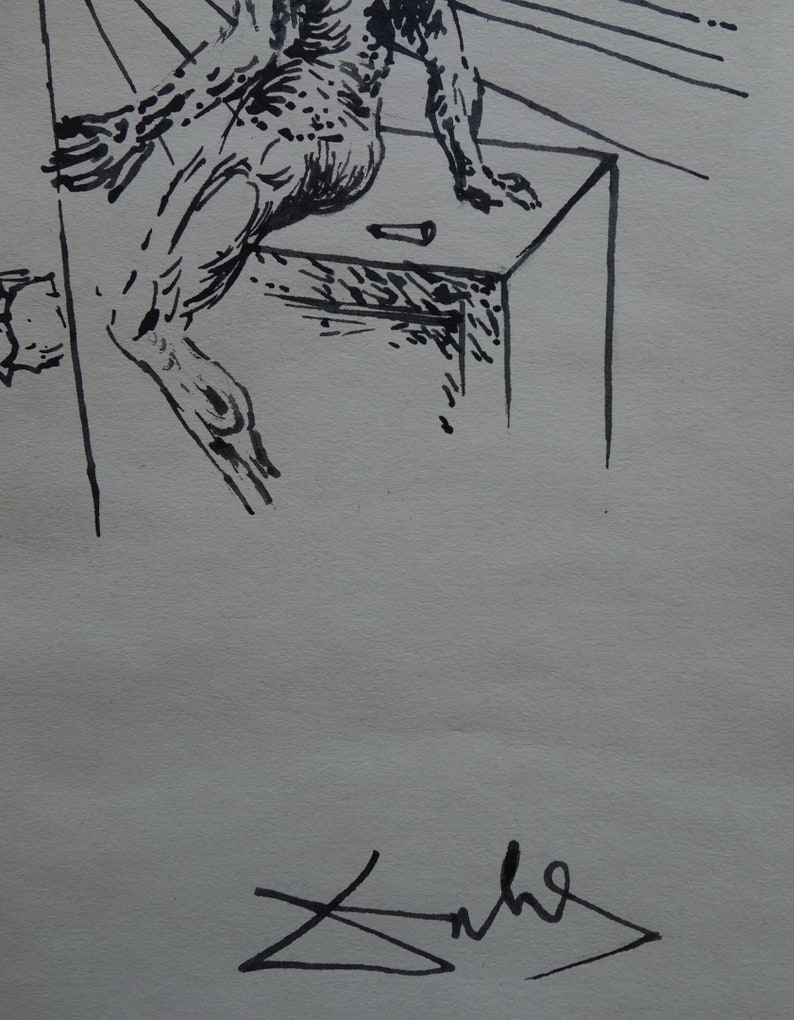 Fine Art Ink Drawing Surreal Figure Marked & Signed - Etsy