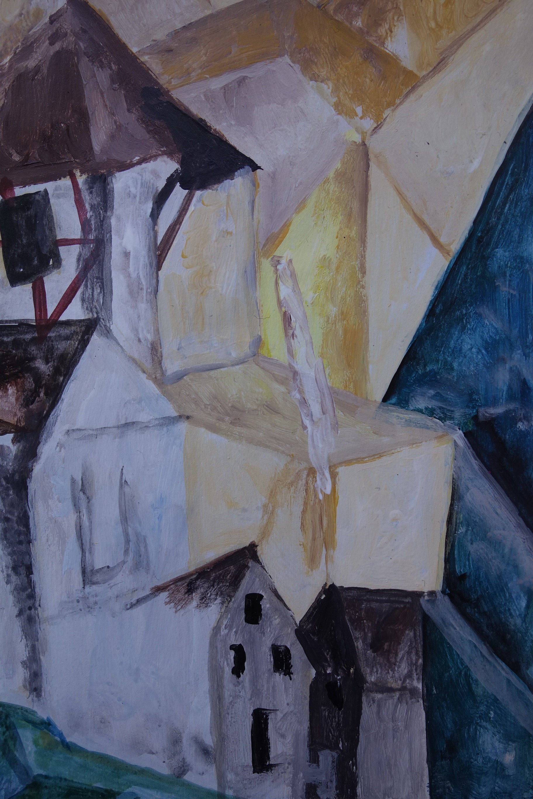 Fine Early American Abstract Modernism Oil, Painting of a Landscape ...