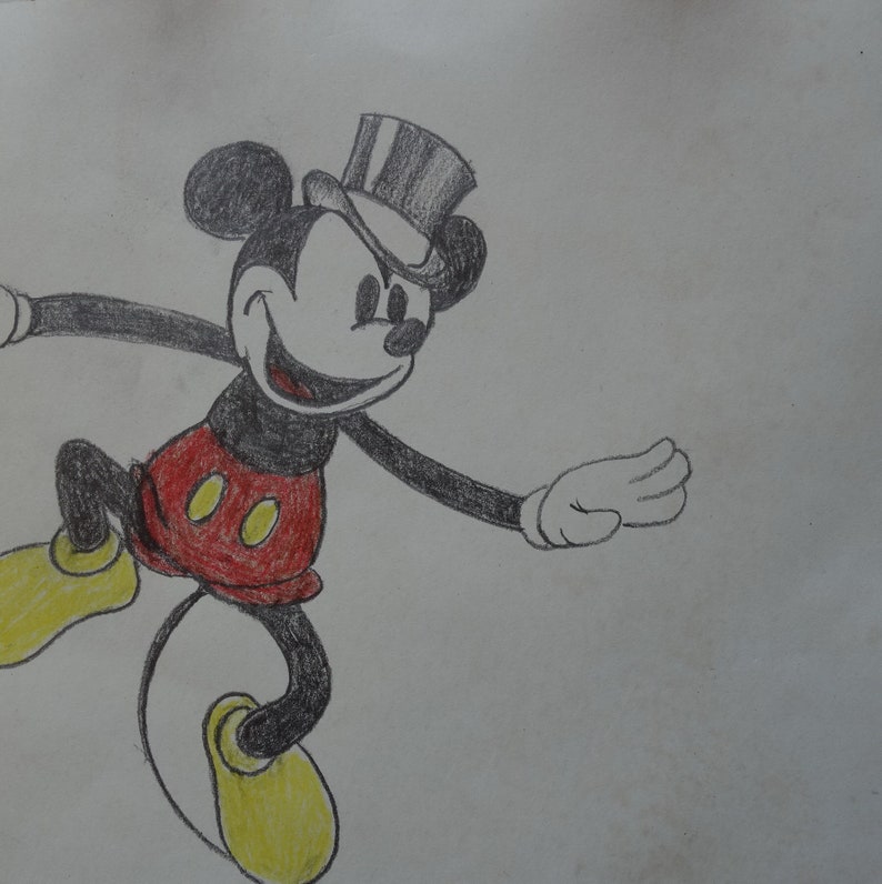Vintage Cartoon Walt Disney Mickey Mouse Study Drawing - Etsy