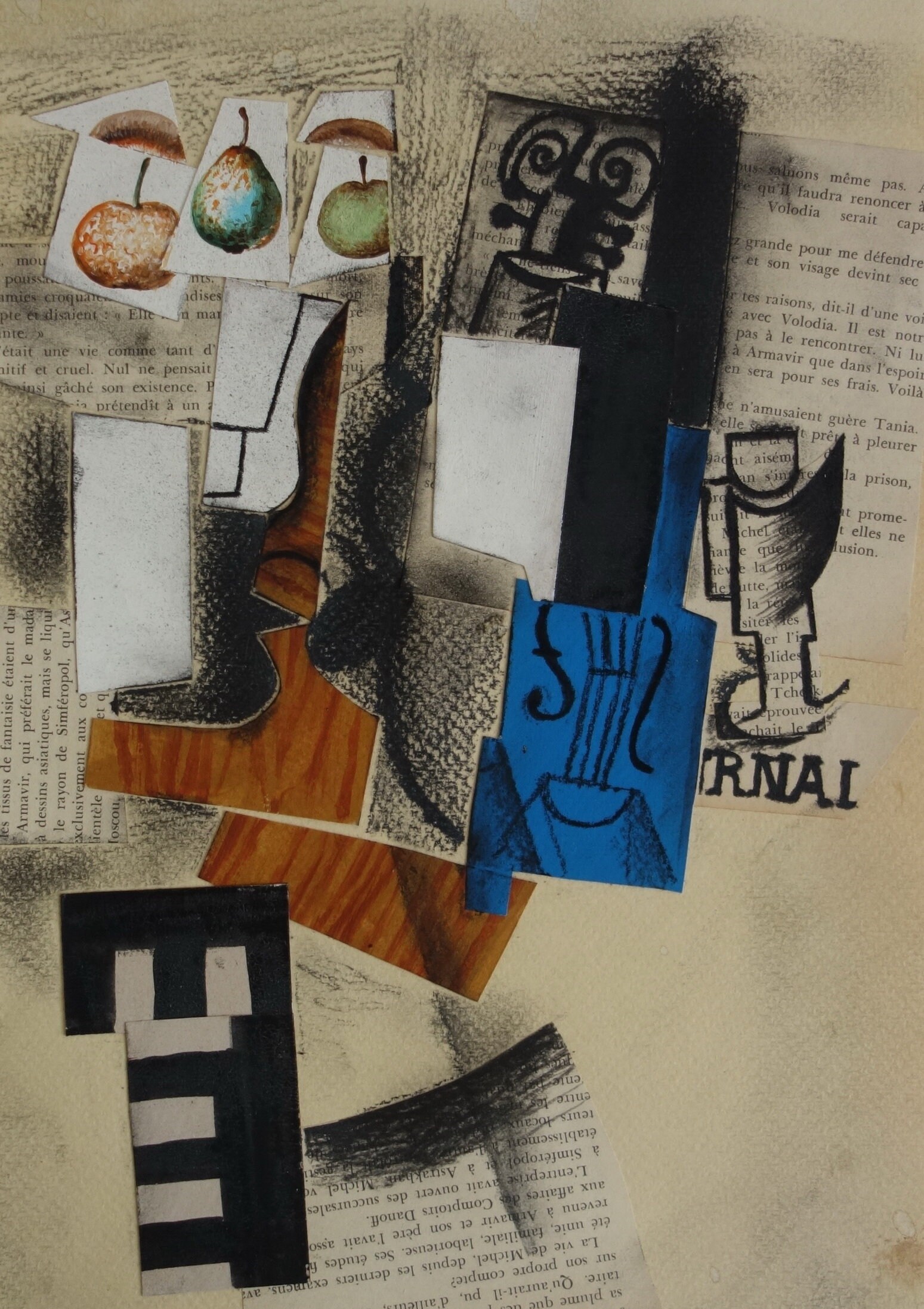 Fine Art, Beautiful Cubist Collage Painting, Signed, Georges Braque - Etsy