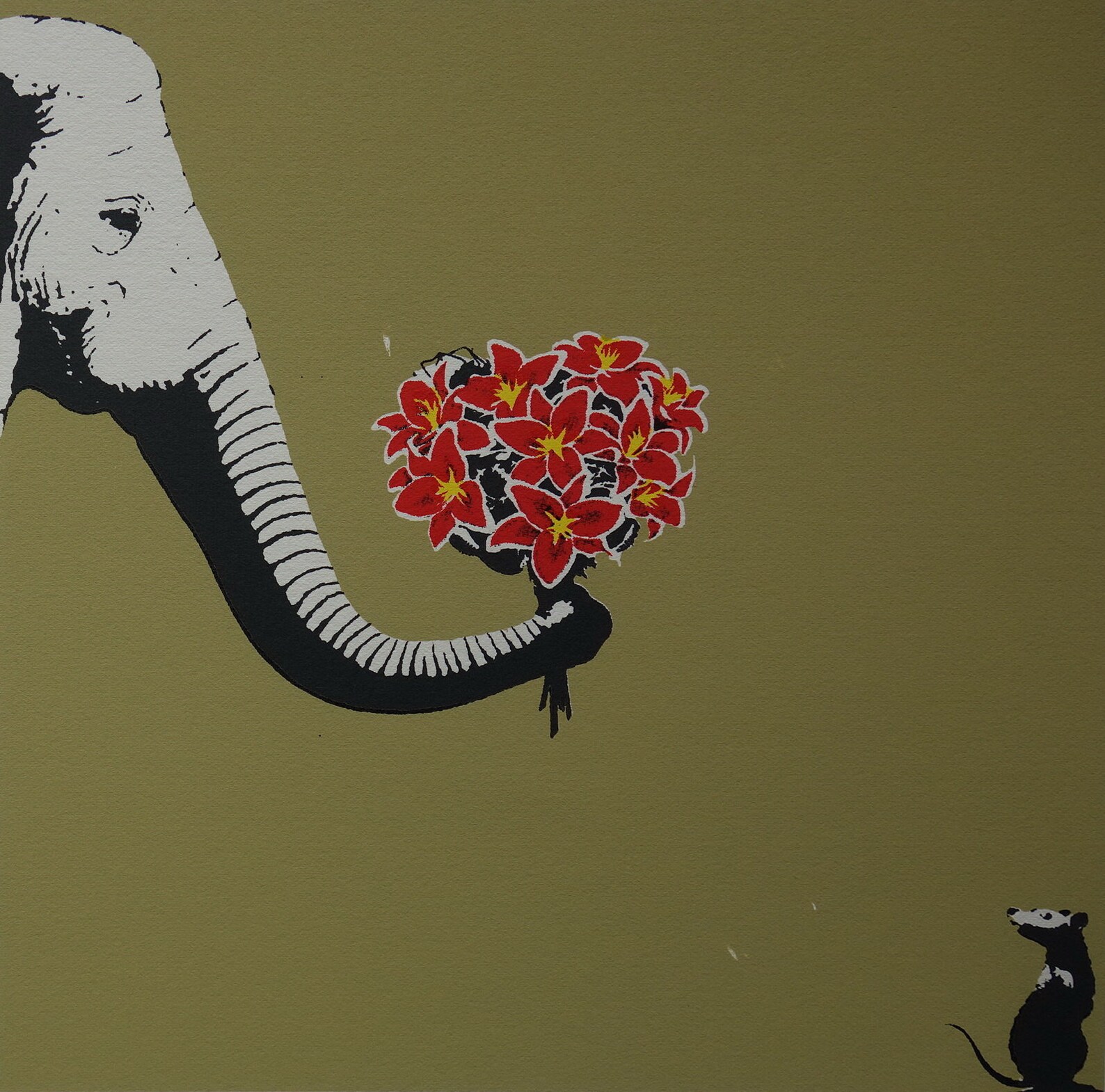 Limited Edition Pop Art Graffiti Elephant With Flowers - Etsy