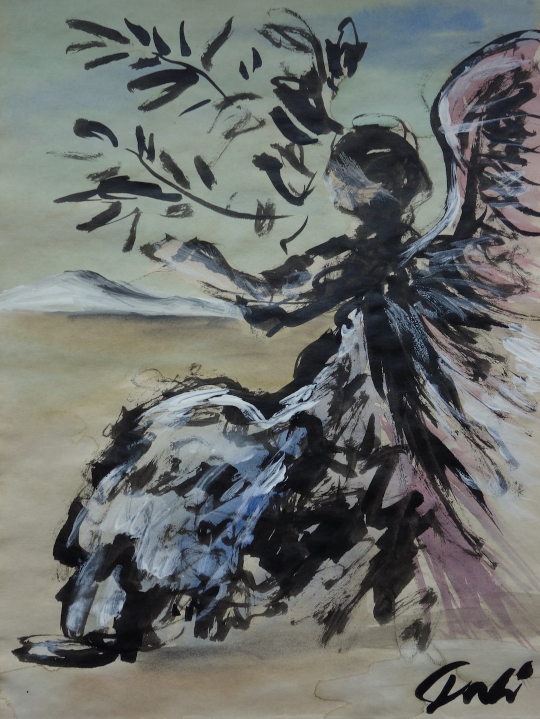 Fine Art, Rare Surrealism Painting – Angel, Signed, Salvador Dali - Etsy