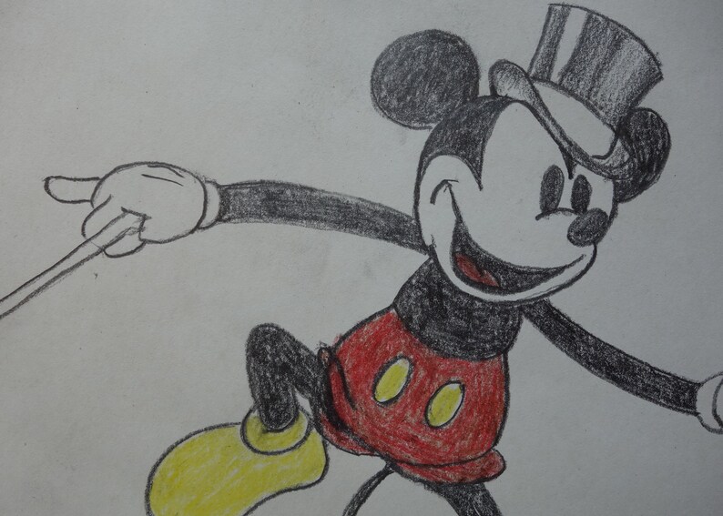 Vintage Cartoon Walt Disney Mickey Mouse Study Drawing - Etsy