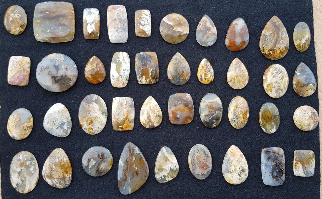 1 pieza Storm Agate Freeform Flat Back Gemstone Cabochon - Etsy España