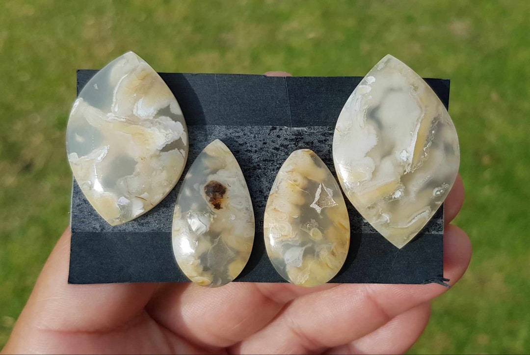 1 Piece Sunburnt Snow Agate With Minor Druze Freeform Flat Back ...