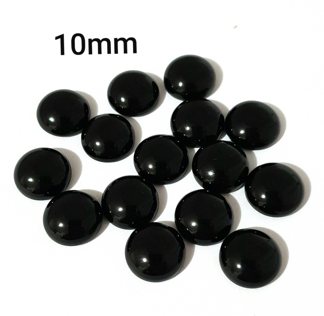 4 Pieces Natural Black Stone Flat Back Round Gemstone Cabochons 10mm - Etsy