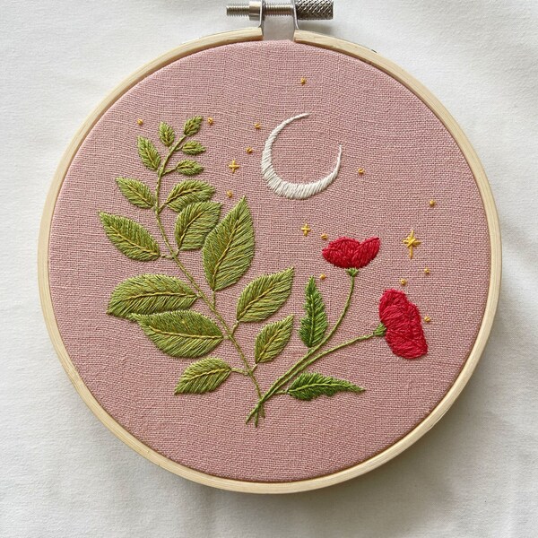 Moon Embroidery - Etsy