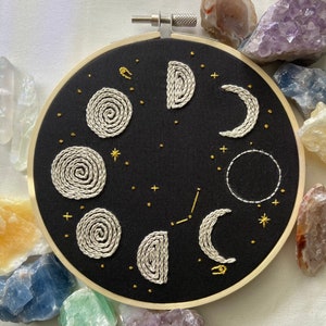 Phases of the Moon PDF Embroidery Pattern - Etsy