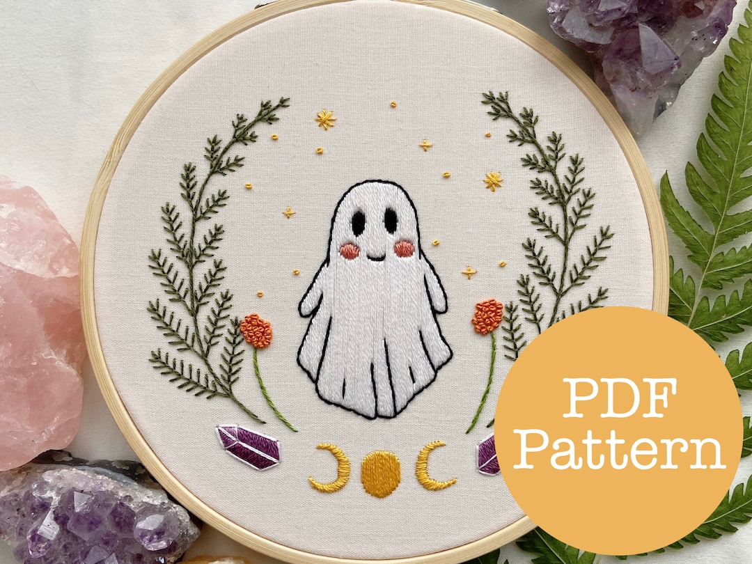 Flower Ghost PDF Embroidery Pattern - Etsy