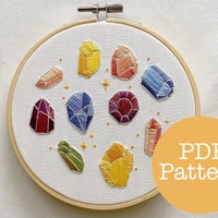 Crystal Gemstone Embroidery Pattern, Holographic Crystal Hand ...