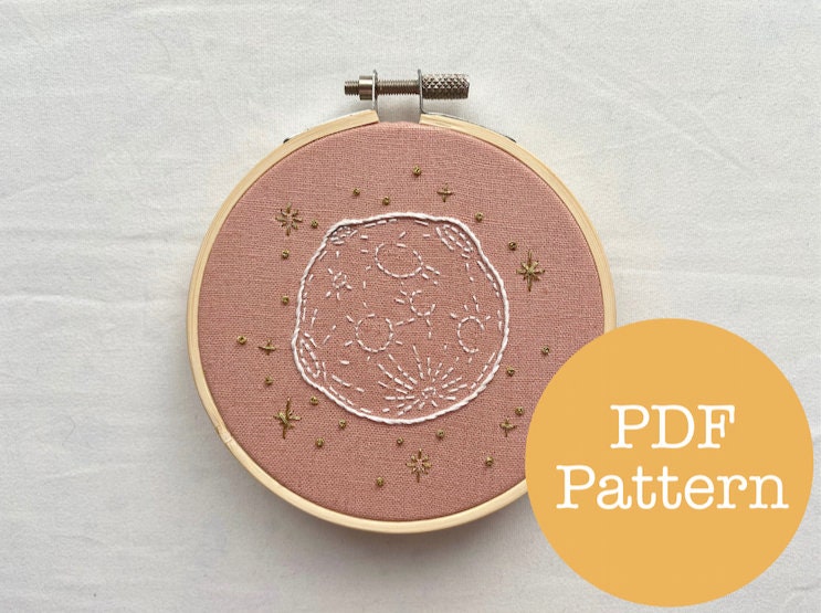 Moon PDF Embroidery Pattern - Etsy