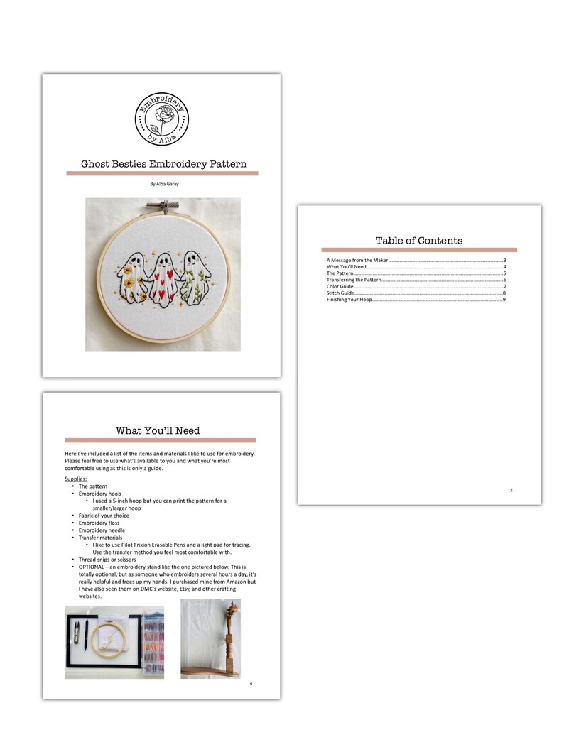 Ghost Besties Halloween PDF Embroidery Pattern - Etsy