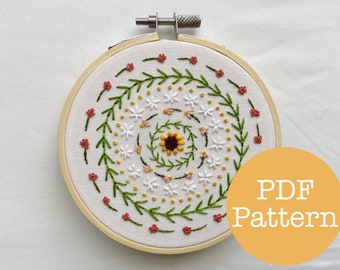 Hand Embroidery PDF Pattern, Flower Embroidery, 3D Hand Embroidery ...