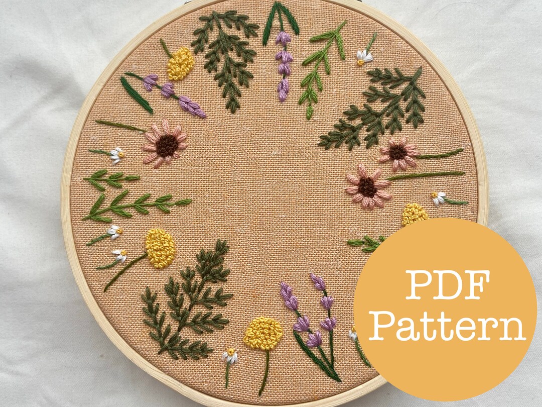 Field of Flowers PDF Embroidery Pattern - Etsy