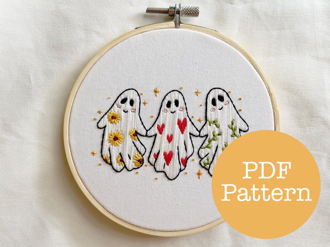 Ghost Besties Halloween PDF Embroidery Pattern - Etsy