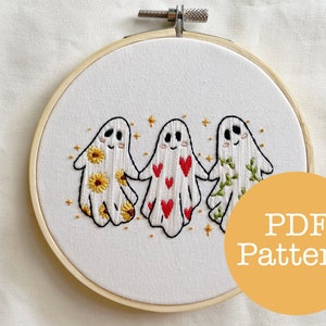 Ghost Besties Halloween PDF Embroidery Pattern - Etsy