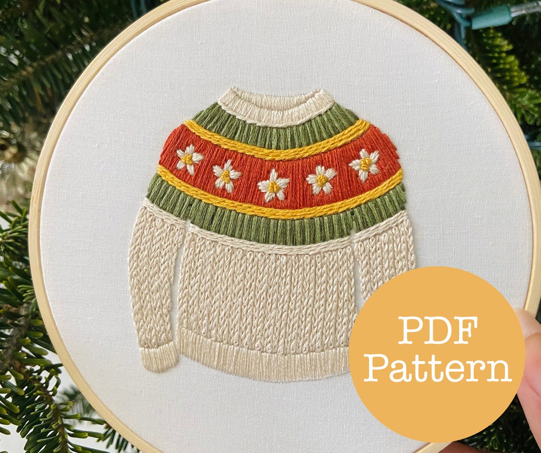 Christmas Holiday Sweater PDF Embroidery Pattern - Etsy