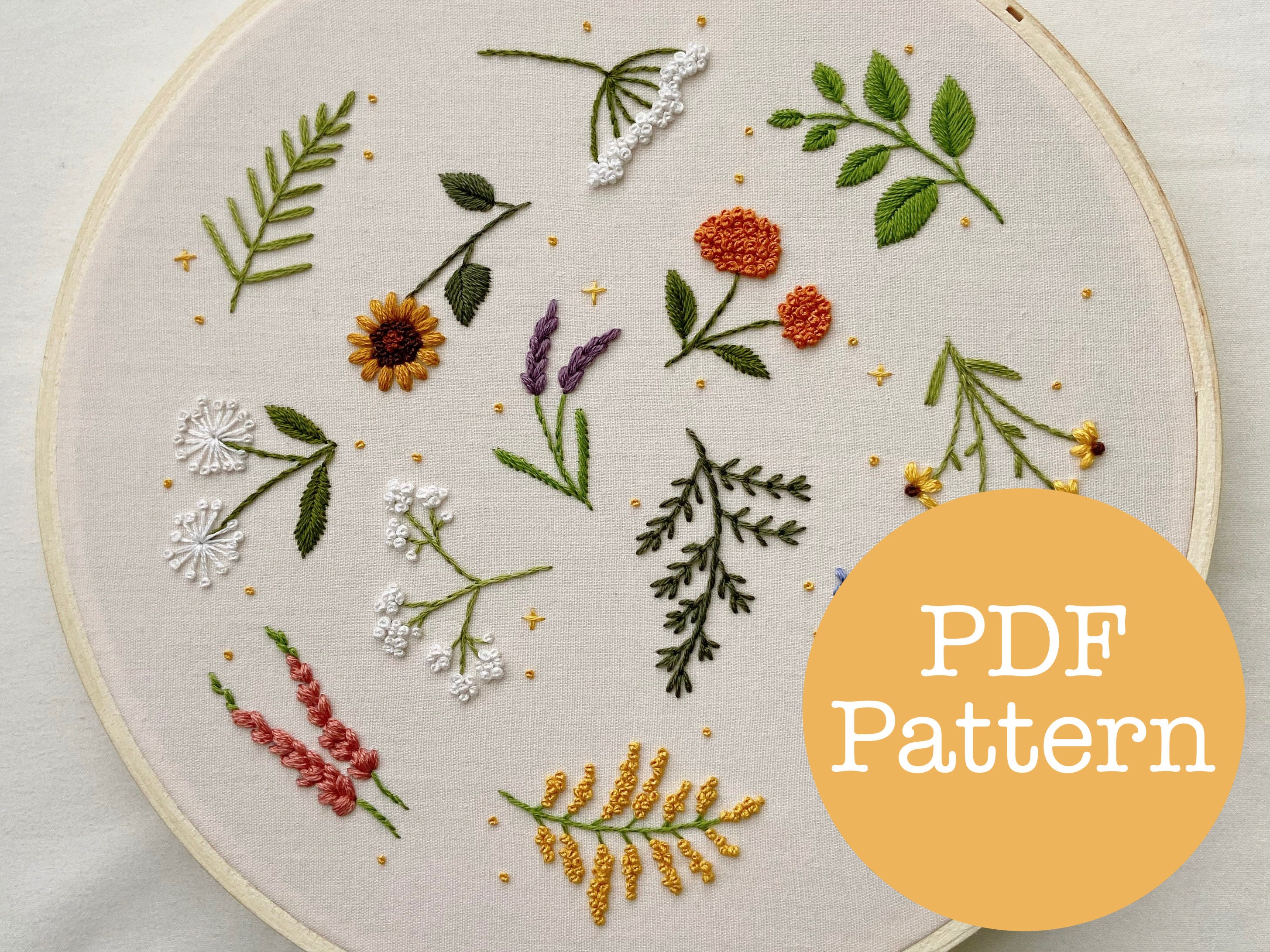 Flower Garden PDF Embroidery Pattern - Etsy