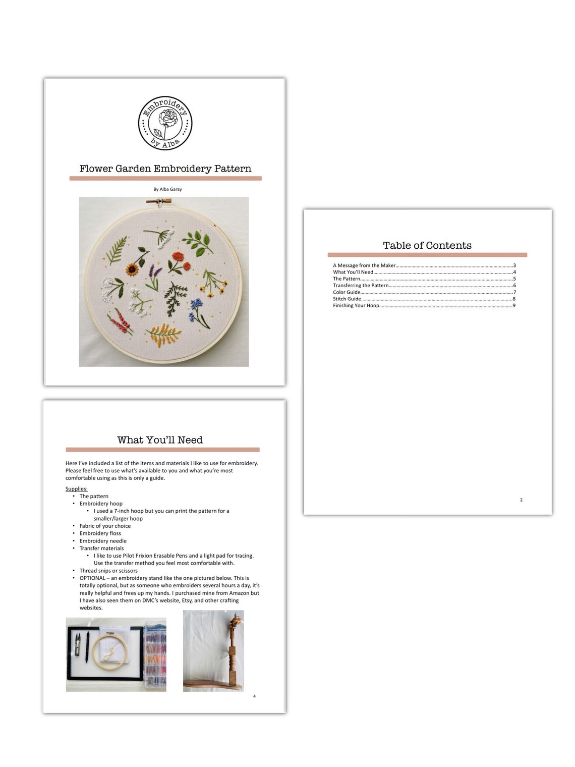 Flower Garden PDF Embroidery Pattern - Etsy