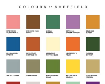 Colours of Sheffield Print version 2 | Etsy