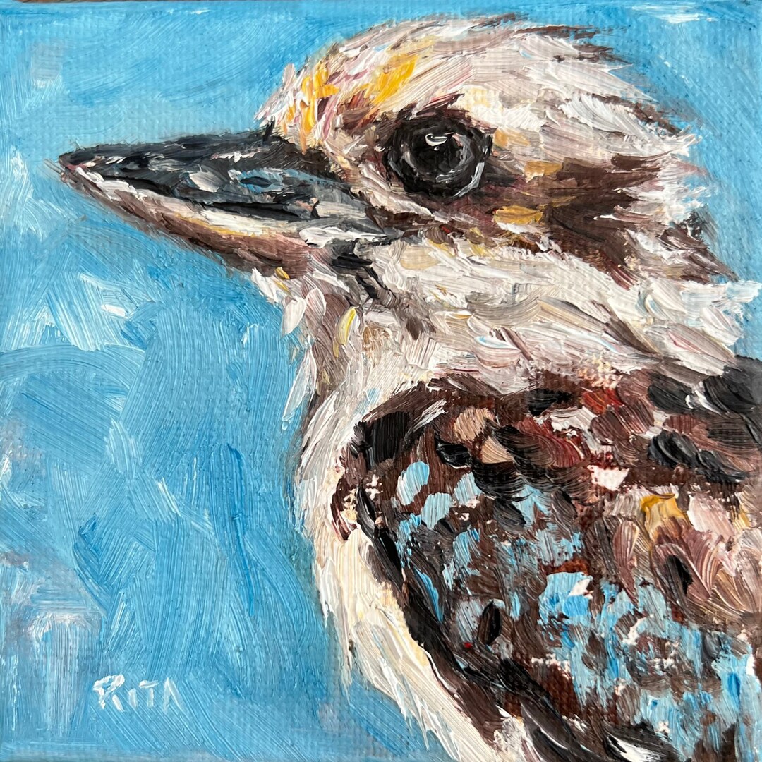 Kookaburra Painting Original, Oil Painting Original, Mini Paiting on ...