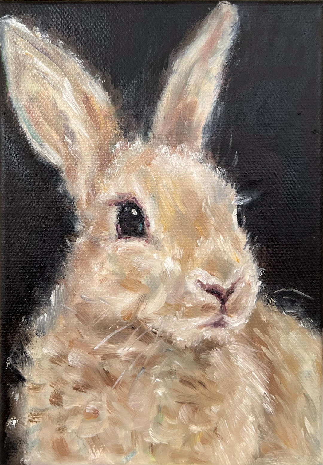 Original Oil Painting: Brown Rabbit Portrait, 5"x7" Mini Canvas Art - Etsy