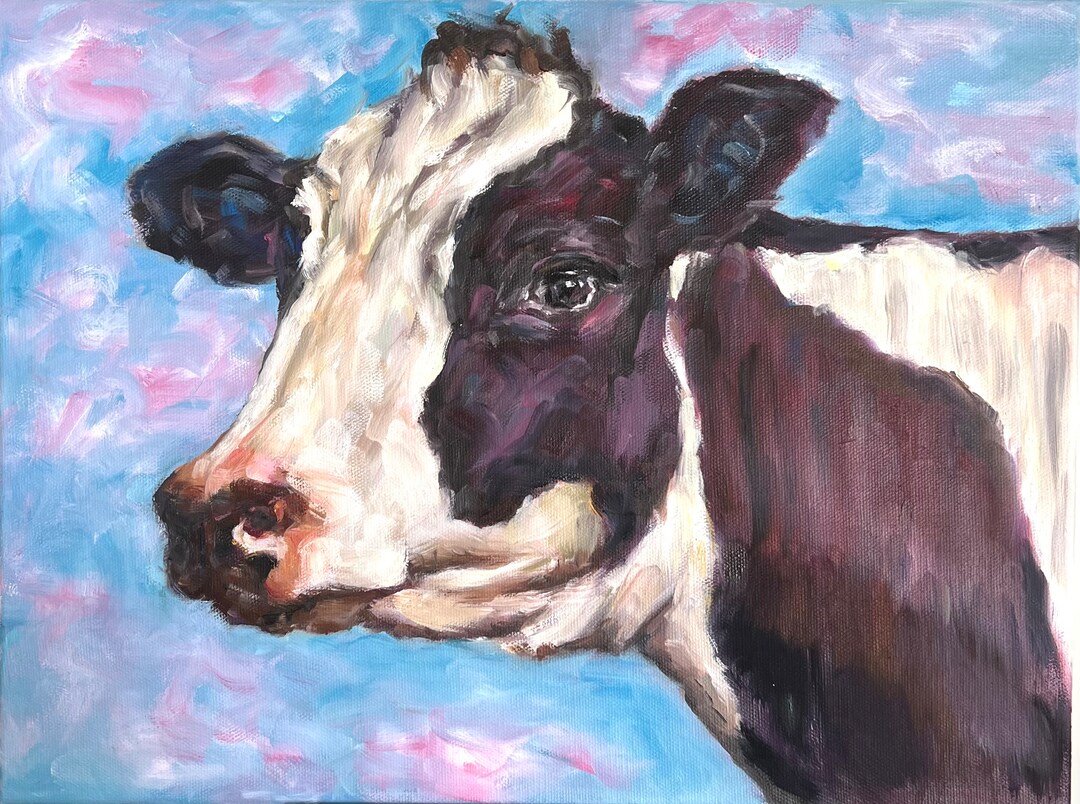 Cow Painting Original Animal Portrait Oil Painting on - Etsy
