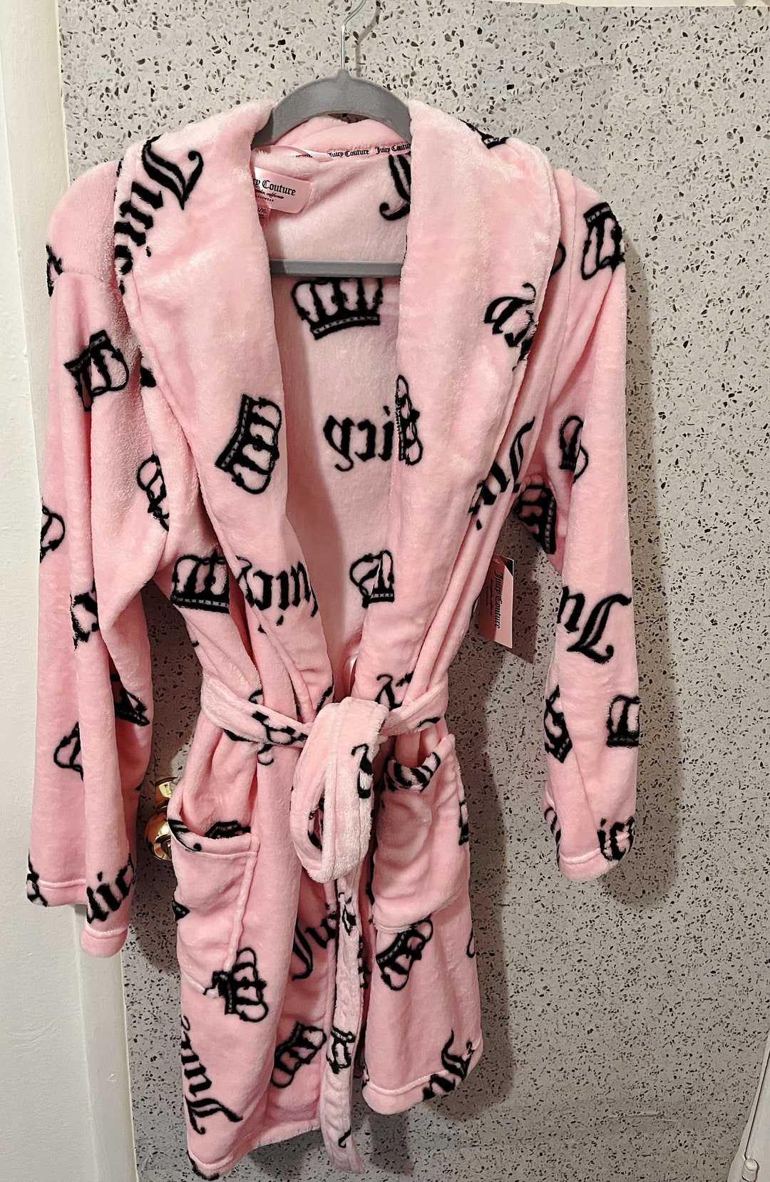 Juicy Couture Bathrobe Robe Crown Pink Sleepwear Women L - Etsy